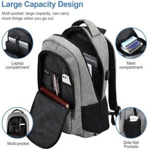 Bags | Anti Theft Backpack With Usb Charging Port Gray | Poshmark